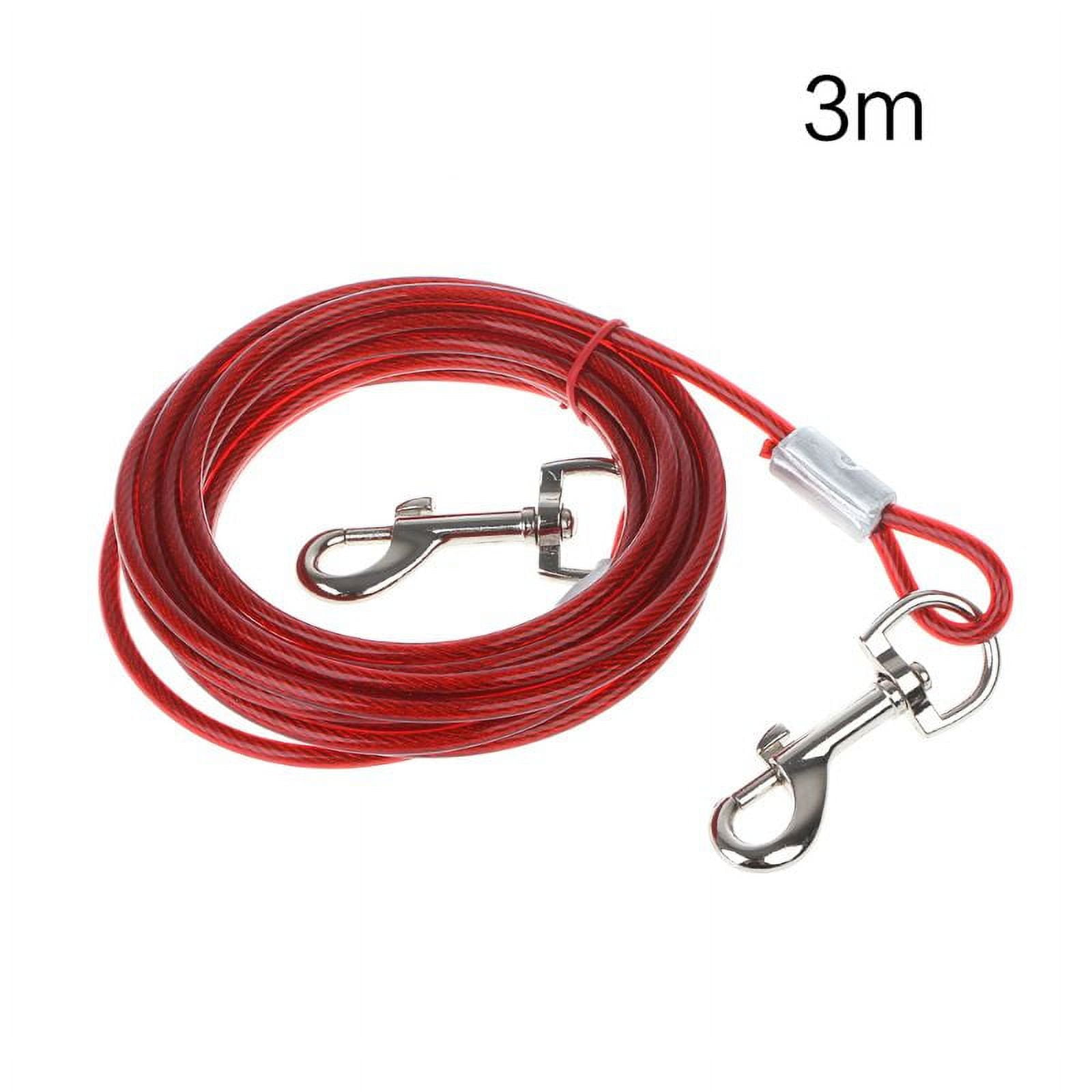 32.8ft Pet Tie Out Cable Dog Tie-out Leash Dual-heads Steel Wire Tieout ...