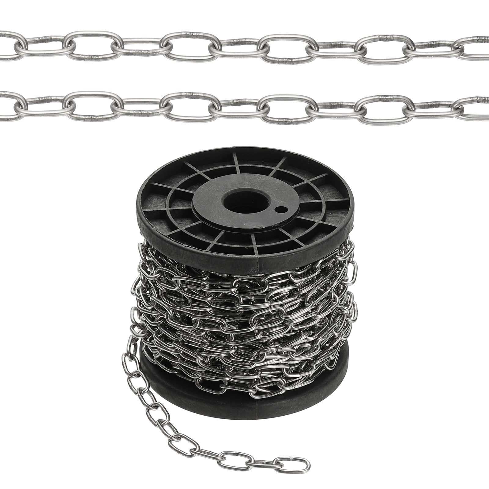 32.8ft SUS304 Stainless Steel Chain, 2mm Metal Chain Link 10 Meter ...