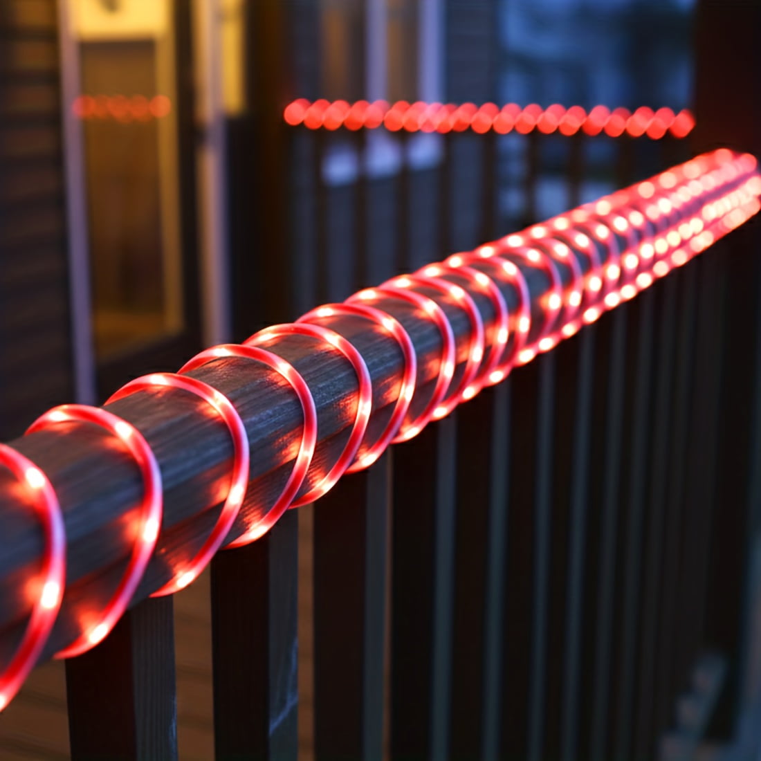 32.8ft Solar Christmas Candy Cane Rope Lights Outdoor - 200 LED Red ...