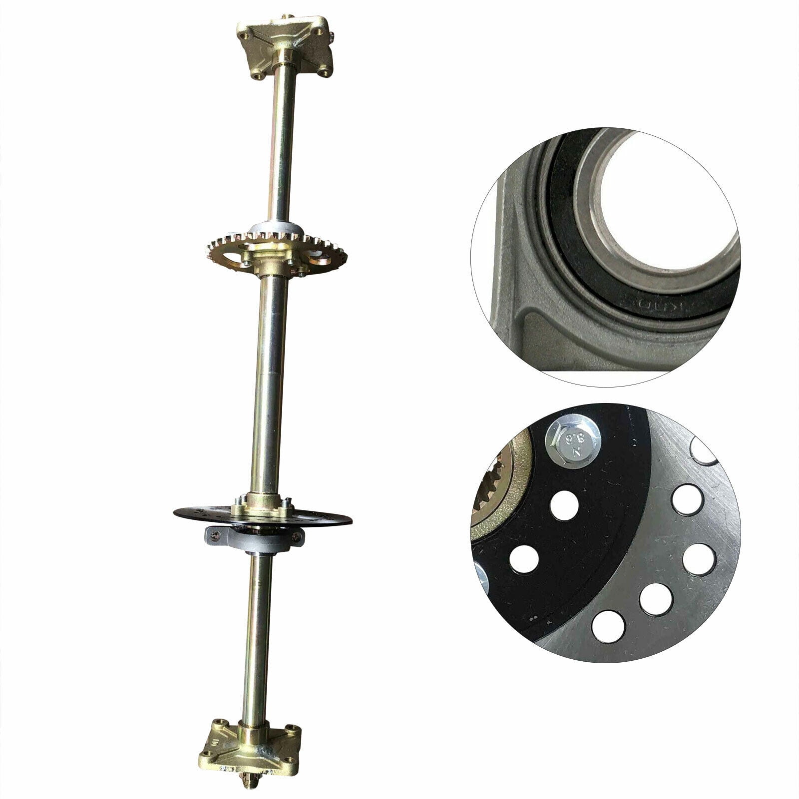 32" ATV Go Kart Rear Live Axle Kit Sprocket Brake Wheel Hub Assembly ...