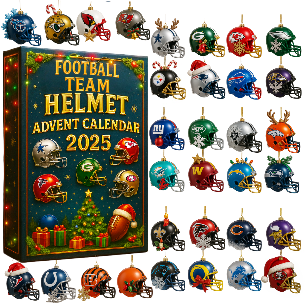 32 American Football Team Helmets 2025 Advent Calendar · 24 2D Acrylic ...