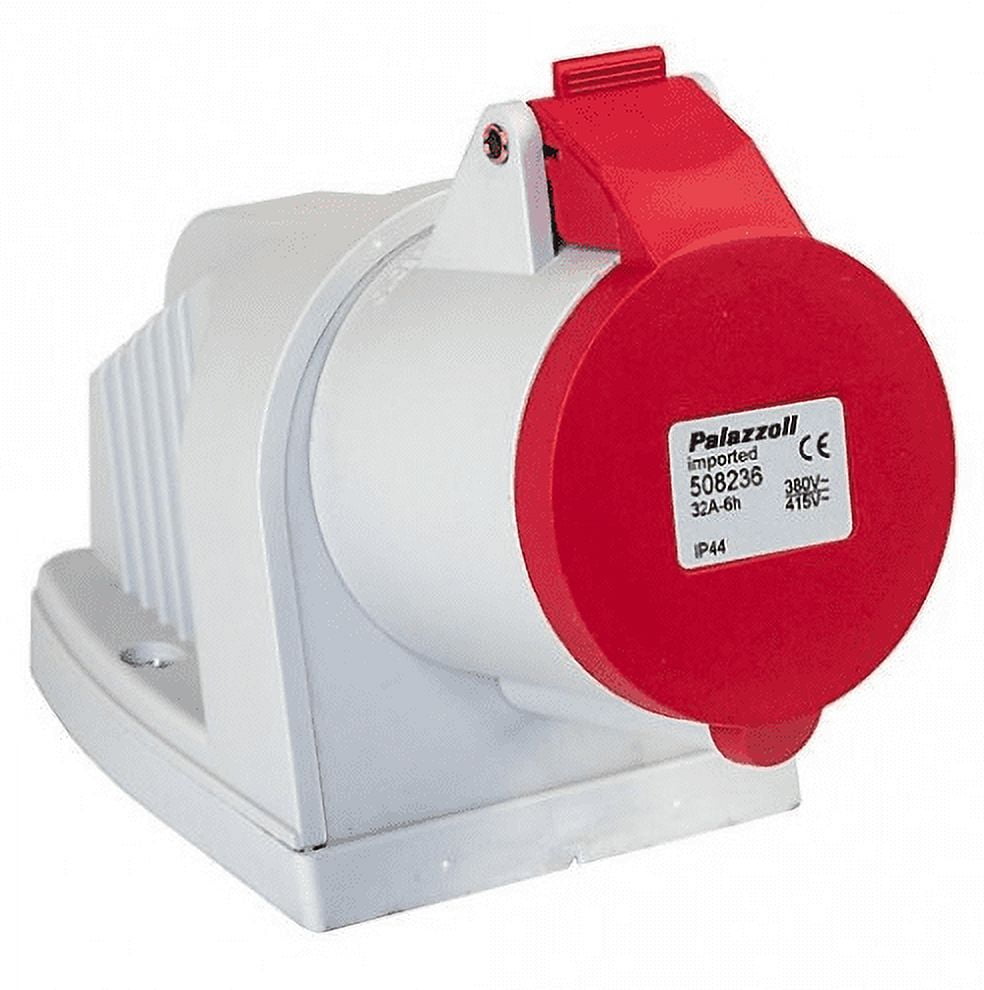 32 Amp 4Pin Industrial Wall Plug Socket 380-415Volt 3P+N+E Weatherproof ...