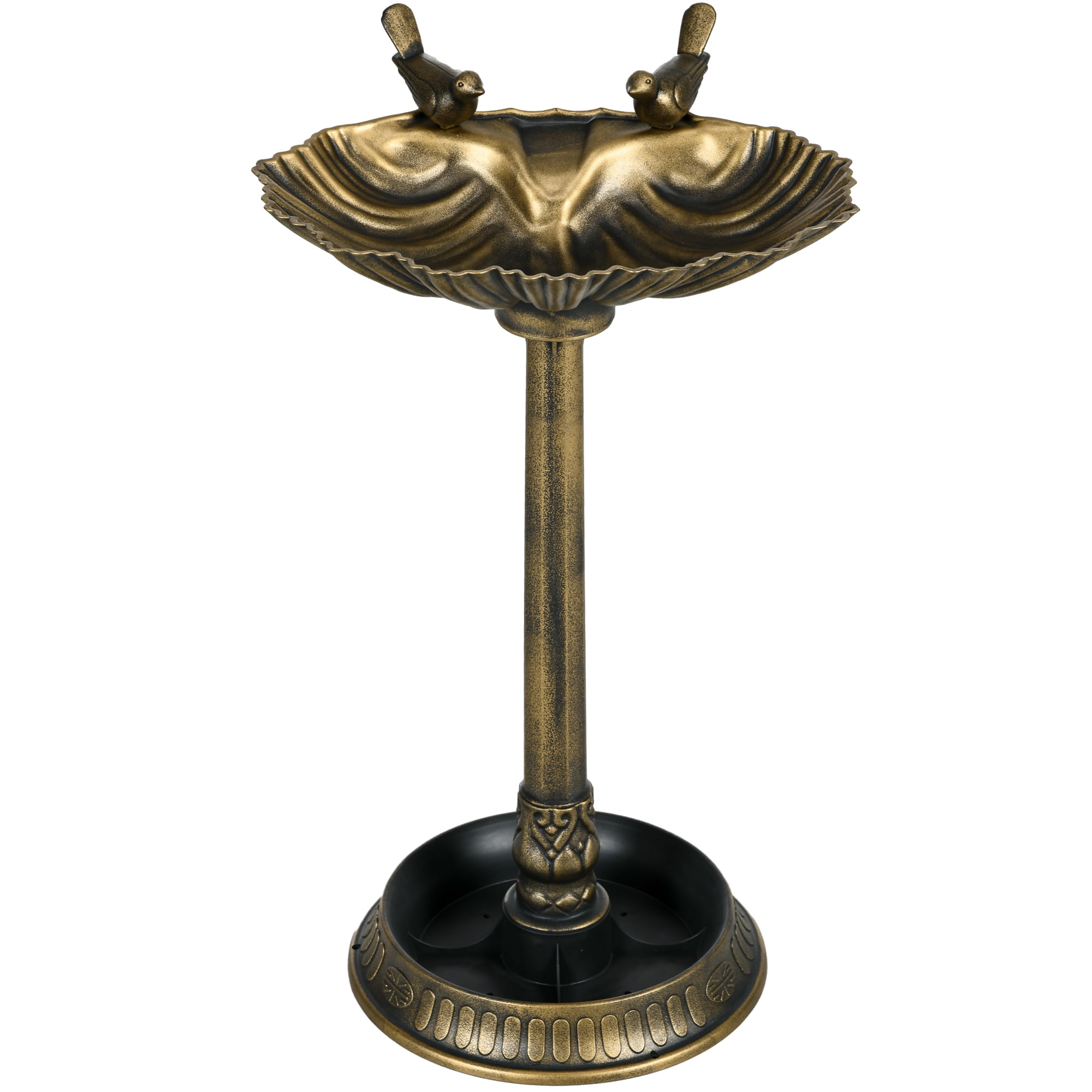 32" Antique Bird Bath Decorative Birdbath Bird Feeder Bowl with Planter ...