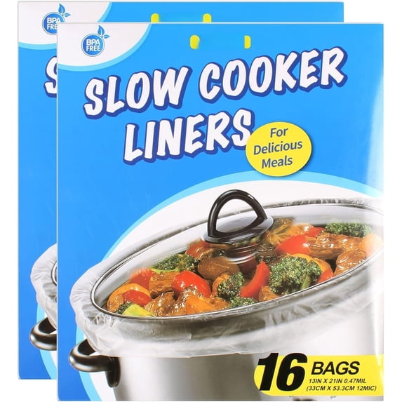32 Bags Slow Cooker Liners, Disposable Multi Use Cooking Bags,Large ...