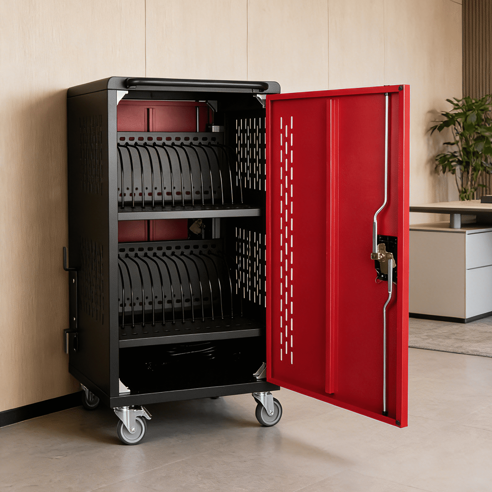 32 Bay Mobile School Charging Cart Station for Chromebook, Tablet and ...