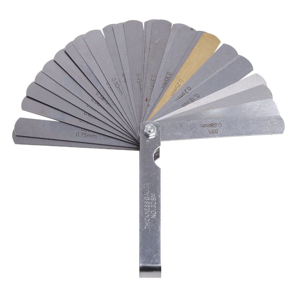32 Blade Imp/Mertic + Brass Blade Feeler Gauge Tune Up Thickness Set ...