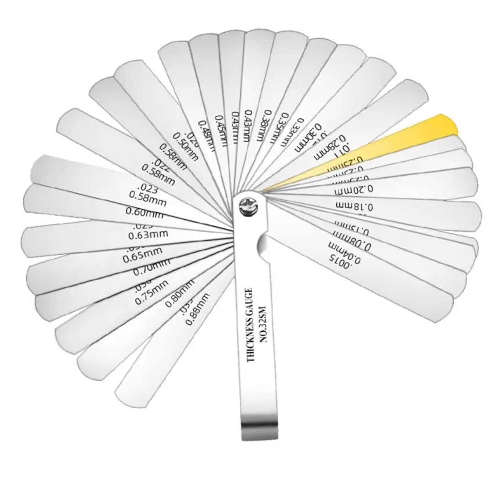 32 Blades Alloy Range Finder Feeler Gauge Valve Teaching Feeler Gauge 0 ...