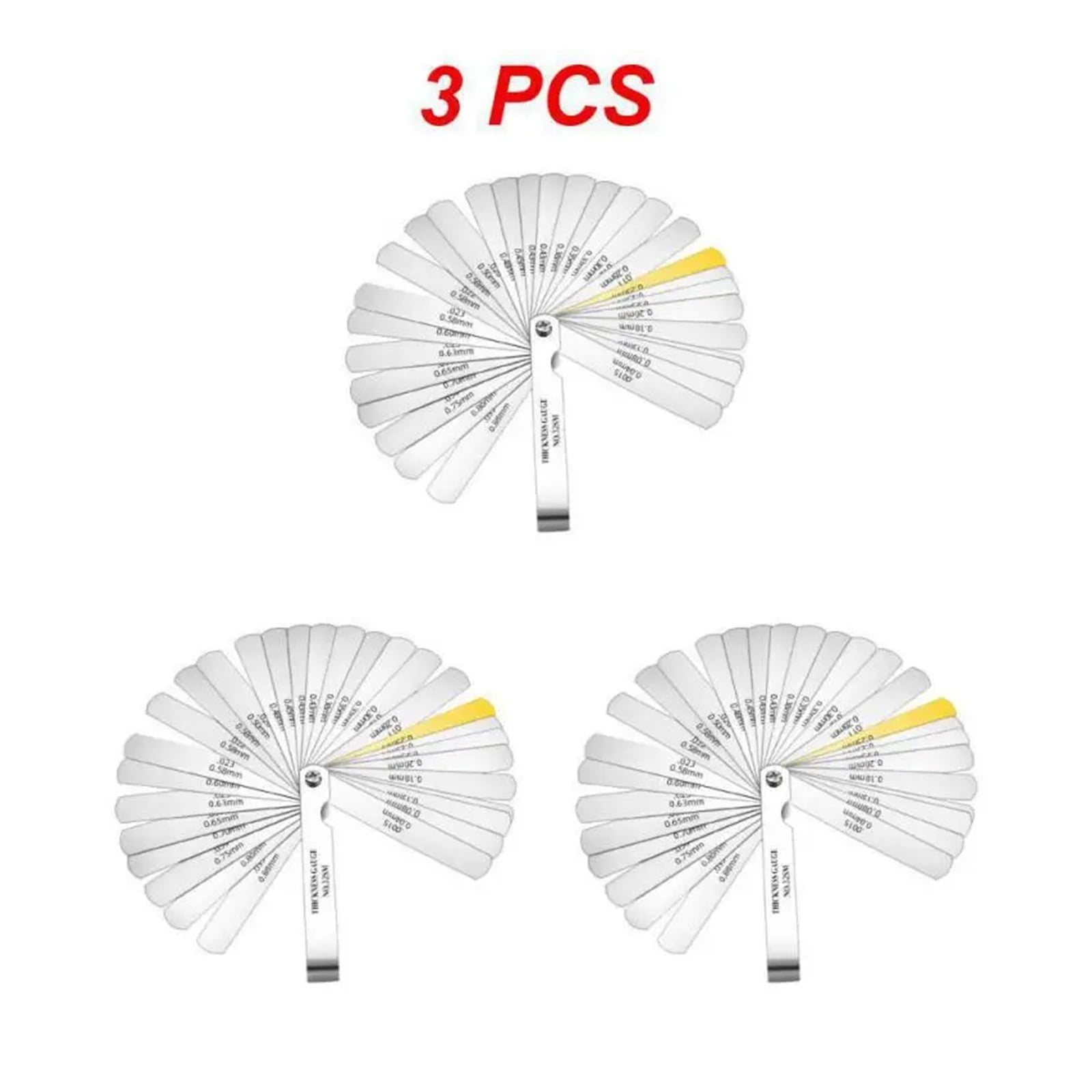 32 Blades Alloy Range Finder Feeler Gauge Valve Teaching Feeler Gauge 0.04-0.88 mm Gap Copper ...