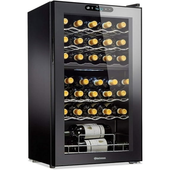 32-Bottle Dual Zone MAX Compressor Wine Cooler – Freestanding Mini ...