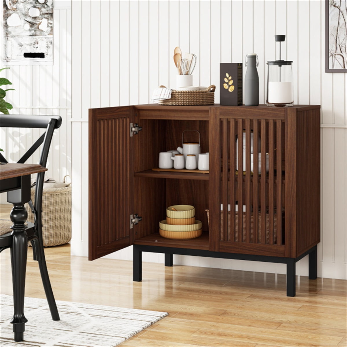 32" Buffet Sideboard Cabinet with 2 Doors, Farmhouse Storage Cabinet ...