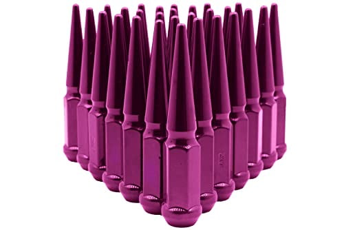 32 Candy Rasberry Spike Steel Lug Nuts Powder Coated Custom Color 4.5 ...