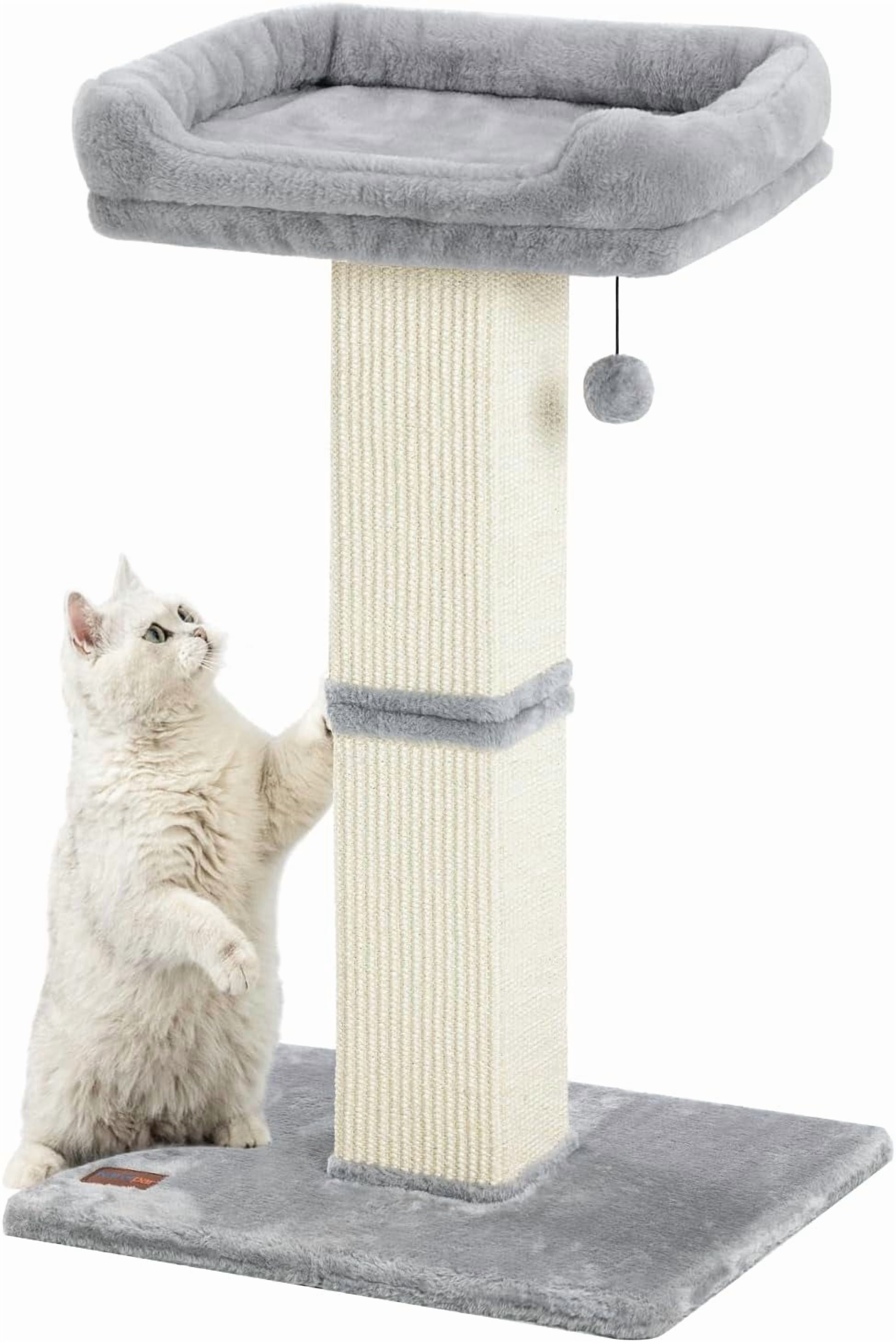 32" Cat Scratching Post for Indoor Cats, Sisal Cat Scratcher with Plush ...