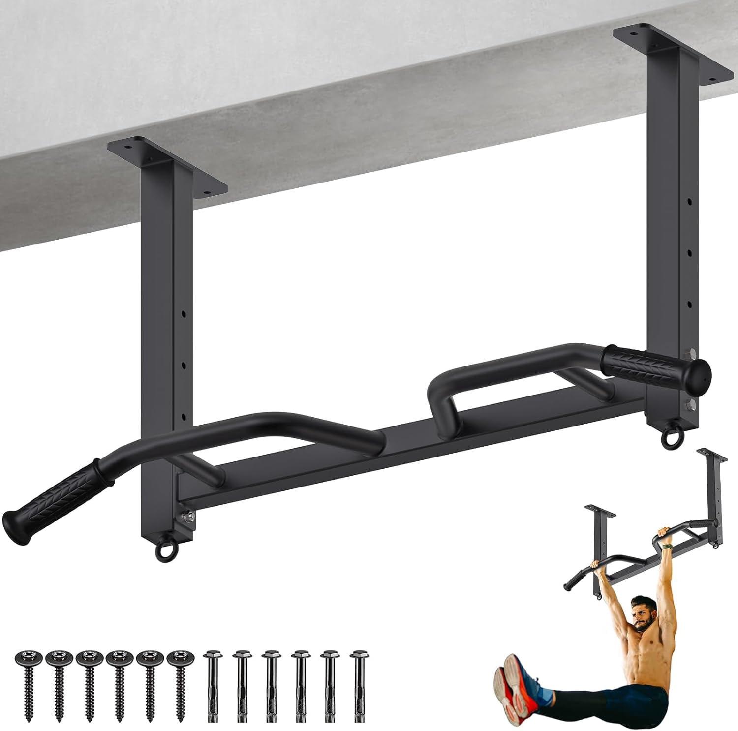 32" Ceiling Mounted Pull Up Bar - , Highly Adjustable, Multifunctional ...