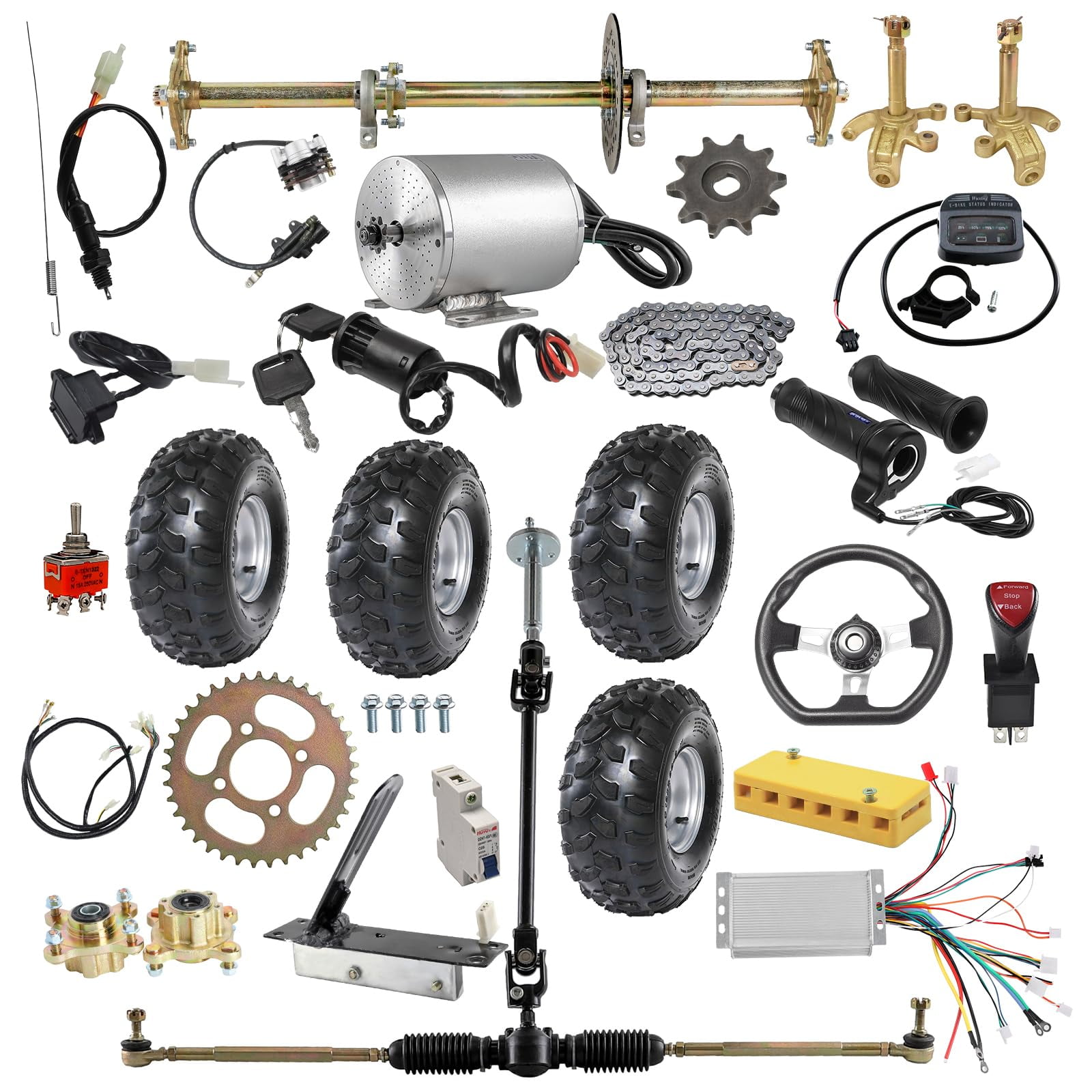 32" Complete Go Kart Rear Live Axle Kit & Brushless 48V 1800W Electric ...