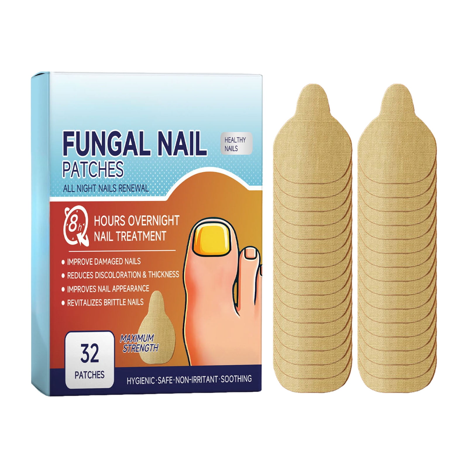 32 Count Nail Correction Patch For Damaged And Discoloured Toenails ...