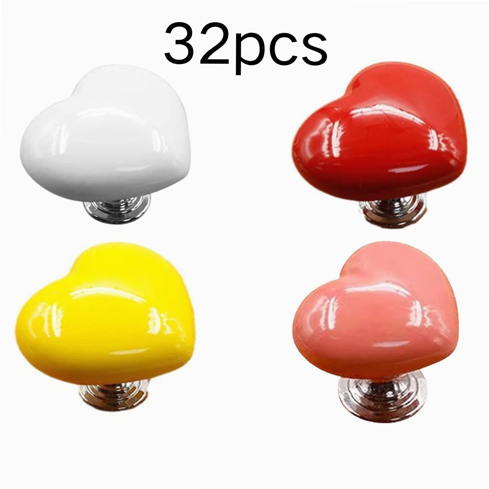 32 Counts Love Heart Shaped Toilet Tank Button Pusher, Sticky Toilet ...