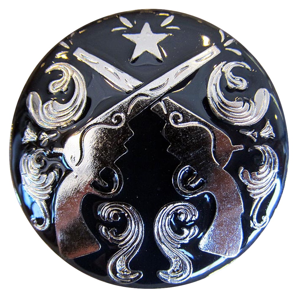 32 Cross Guns Silver Round Conchos Saddle Headstall Horse Tack 1.5In ...