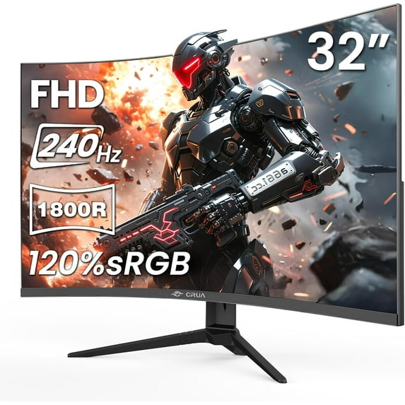 32" Curved Gaming Monitor, 240Hz Full HD 1920×1080P VA Panel, 1800R ...