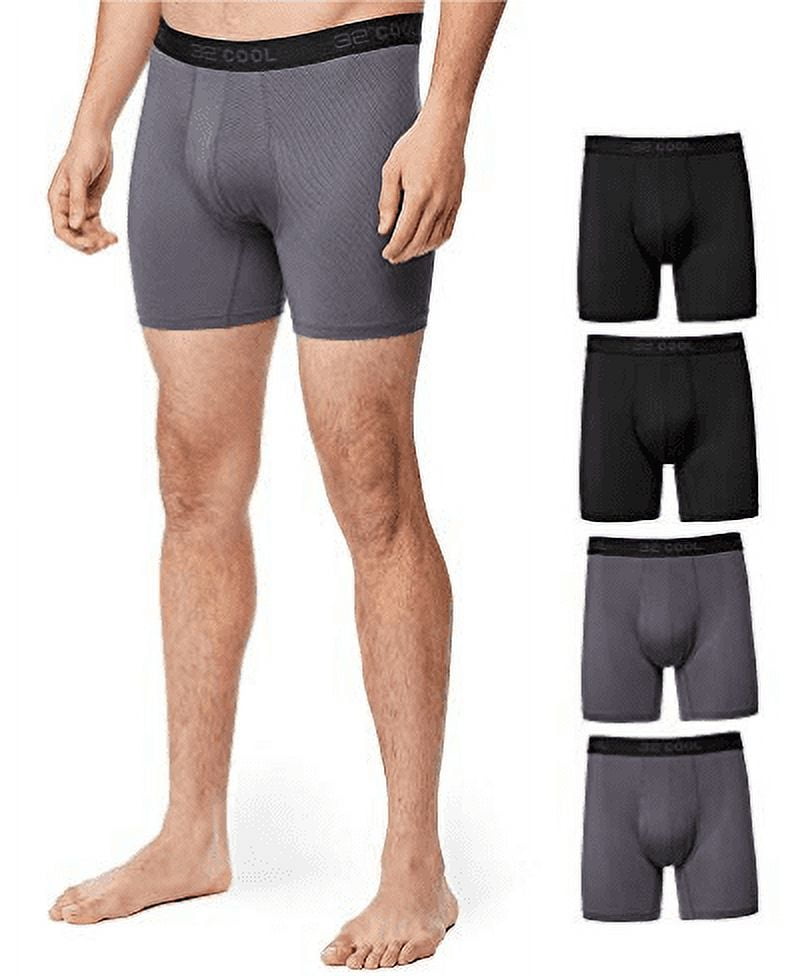 32 DEGREES COOL Mens 4-PACK Active Mesh Quick Dry Performance Boxer ...