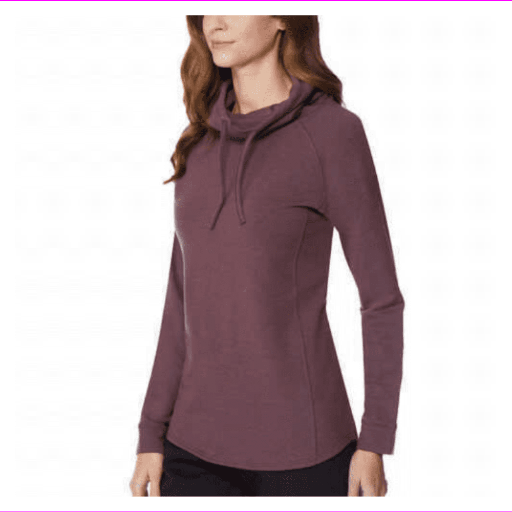 32 DEGREES Ladies' Funnel Neck Top M/HEATHER Purple - Walmart.com