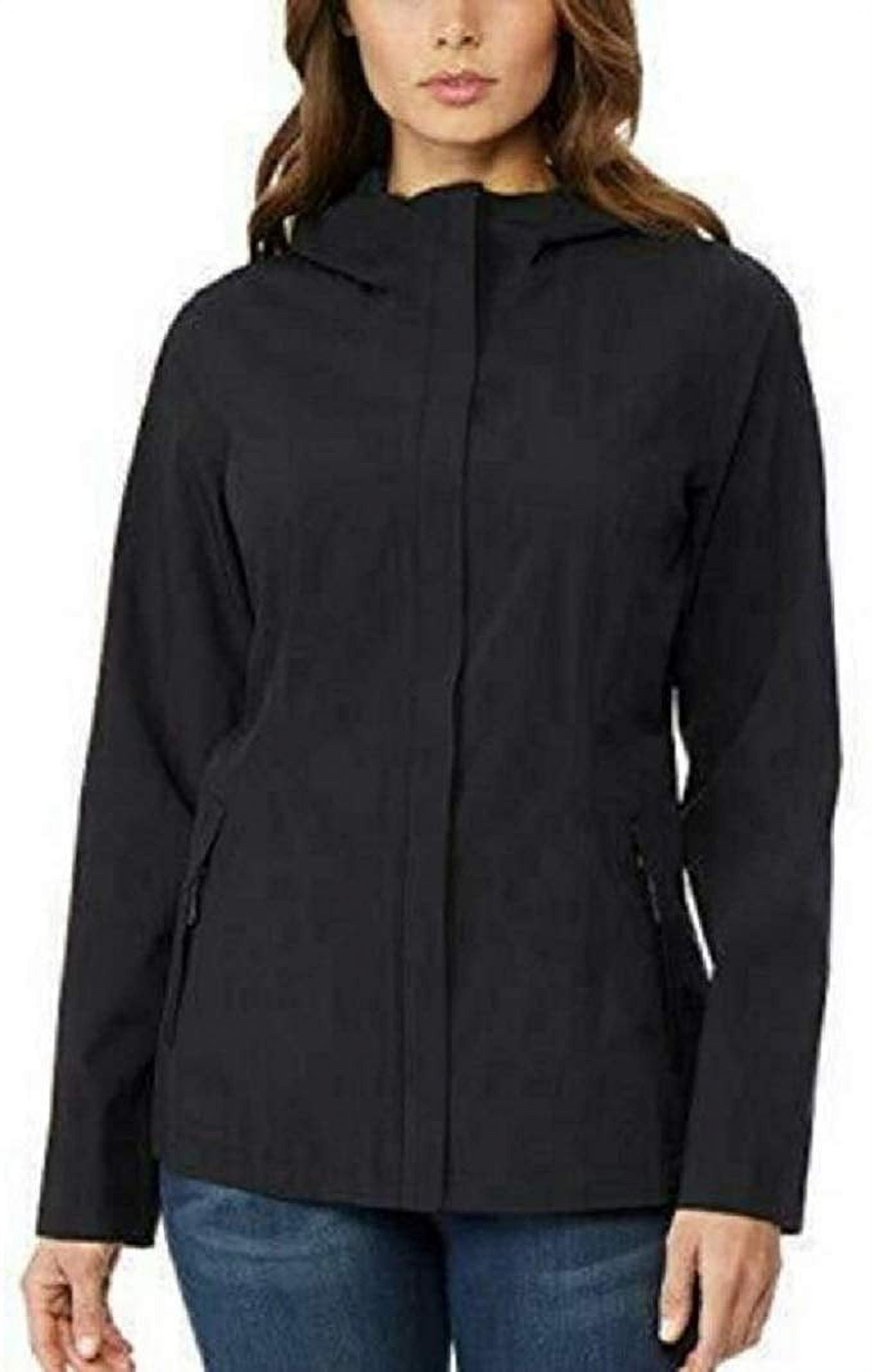 32 Degrees Ladies' Waterproof Rain Jacket, Black, Small, Hooded ...