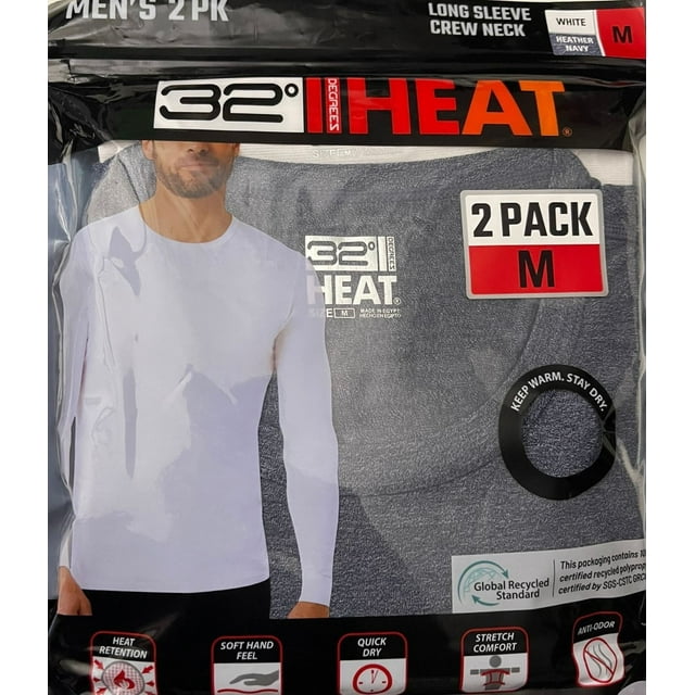 32 DEGREES Heat Men's 2-Pack Performance Lightweight Thermal Baselayer ...