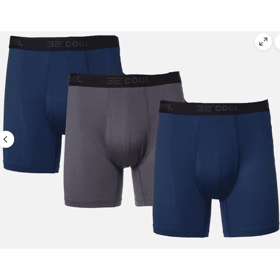 32 Degrees Cool 3 Pack Comfort Mesh Men's Boxer Brief Navy, Charcoal ...