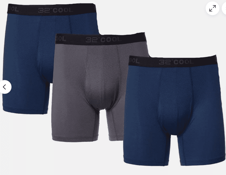 32 Degrees Cool 3 Pack Comfort Mesh Men's Boxer Brief Navy, Charcoal ...