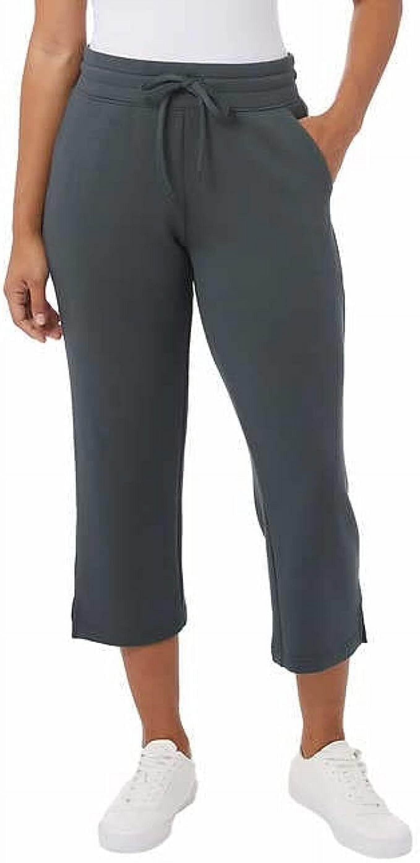 32 Degrees Cool Ladies Soft Knit Pull on Capri Pants, Pewter Gray Large ...