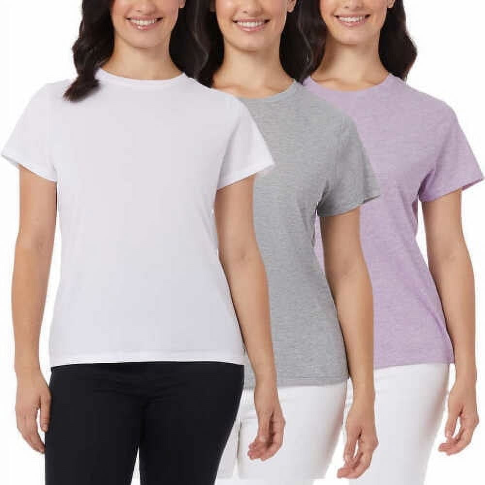 32 Degrees Cool Women's Ultra Soft Cotton Tee - 3-Pack (White/Heather ...