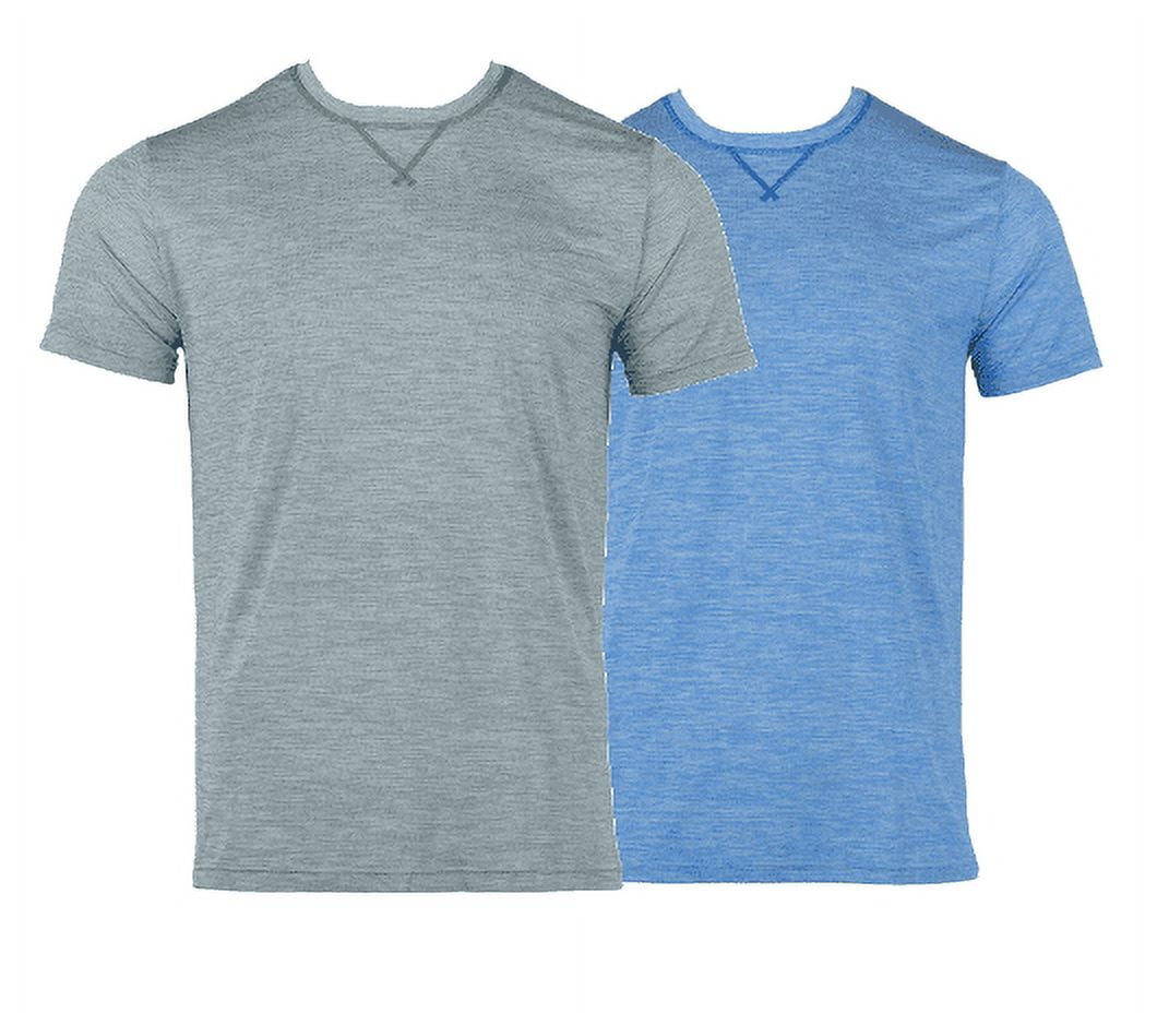 32 Degrees Cool Men's 2-pack Performance Tee Shirt (Eletric Blue SD/Icy ...