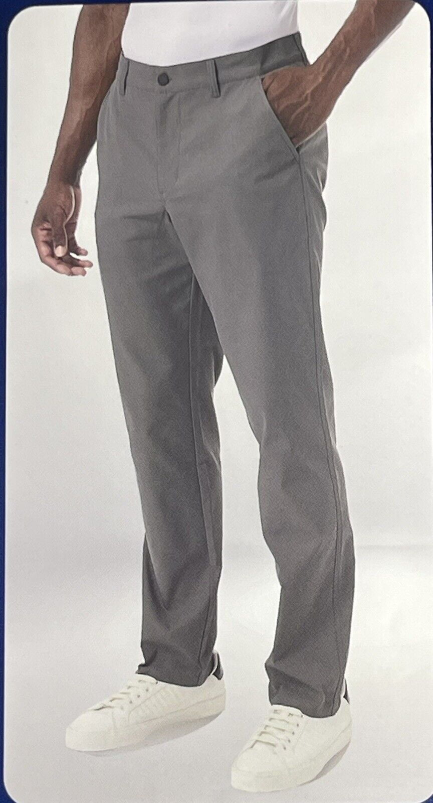32 Degrees Cool Men's Regular Fit Stretch Soft Touch Pants (Grey, 34W x ...