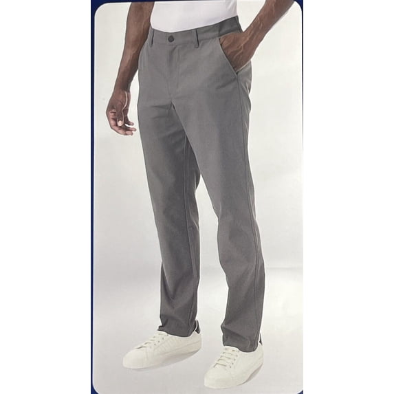 32 Degrees Cool Men's Regular Fit Stretch Soft Touch Pants (Grey, 34W x ...