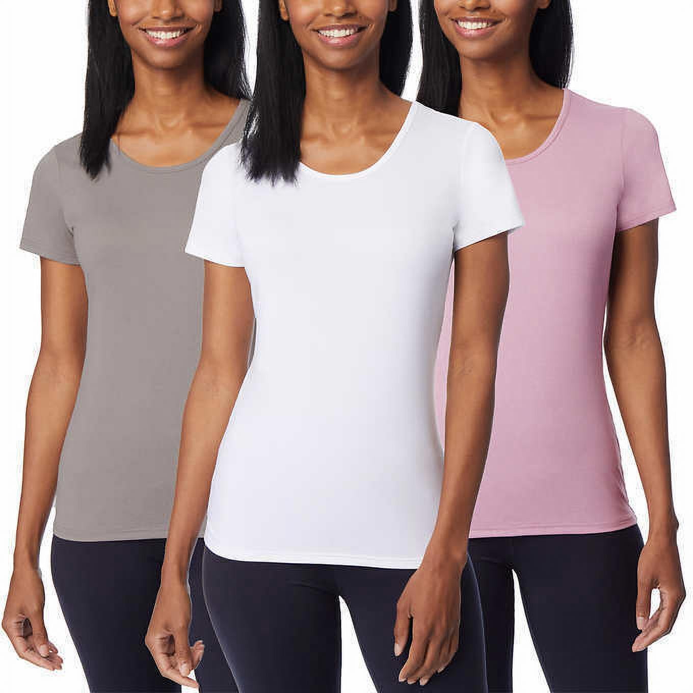 32 Degrees Cool Women's 3 Pack Short Sleeve Scoop Neck T-Shirts Size: S ...