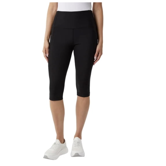 32 Degrees Cool Women's Ribbed Crop Legging Pant with Pockets (US ...