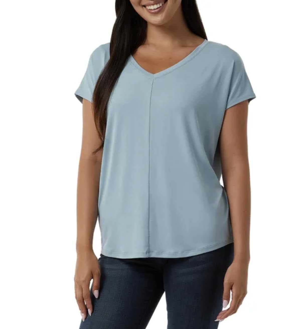 32 Degrees Cool Women's Soft Luxe Short Sleeve V-Neck Top (US, Alpha ...