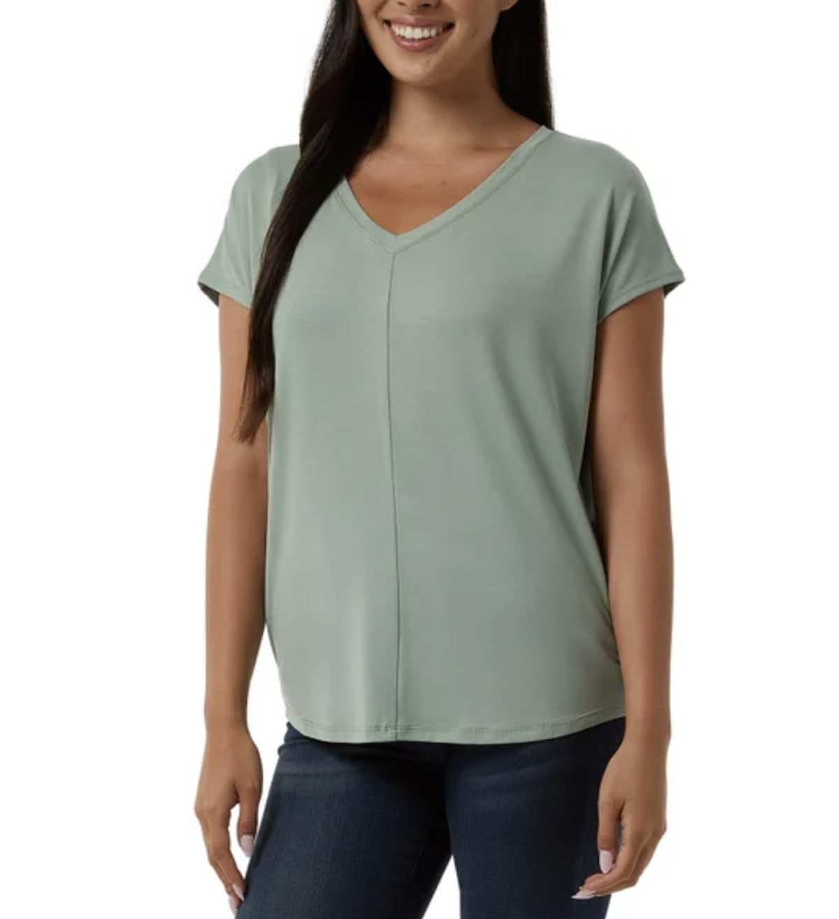 32 Degrees Cool Women's Soft Luxe Short Sleeve V-Neck Top (US, Alpha ...