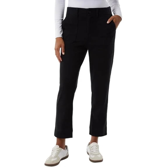 32 Degrees Cool Women's Stretch Twill Ankle Length Cropped Pant, Black ...