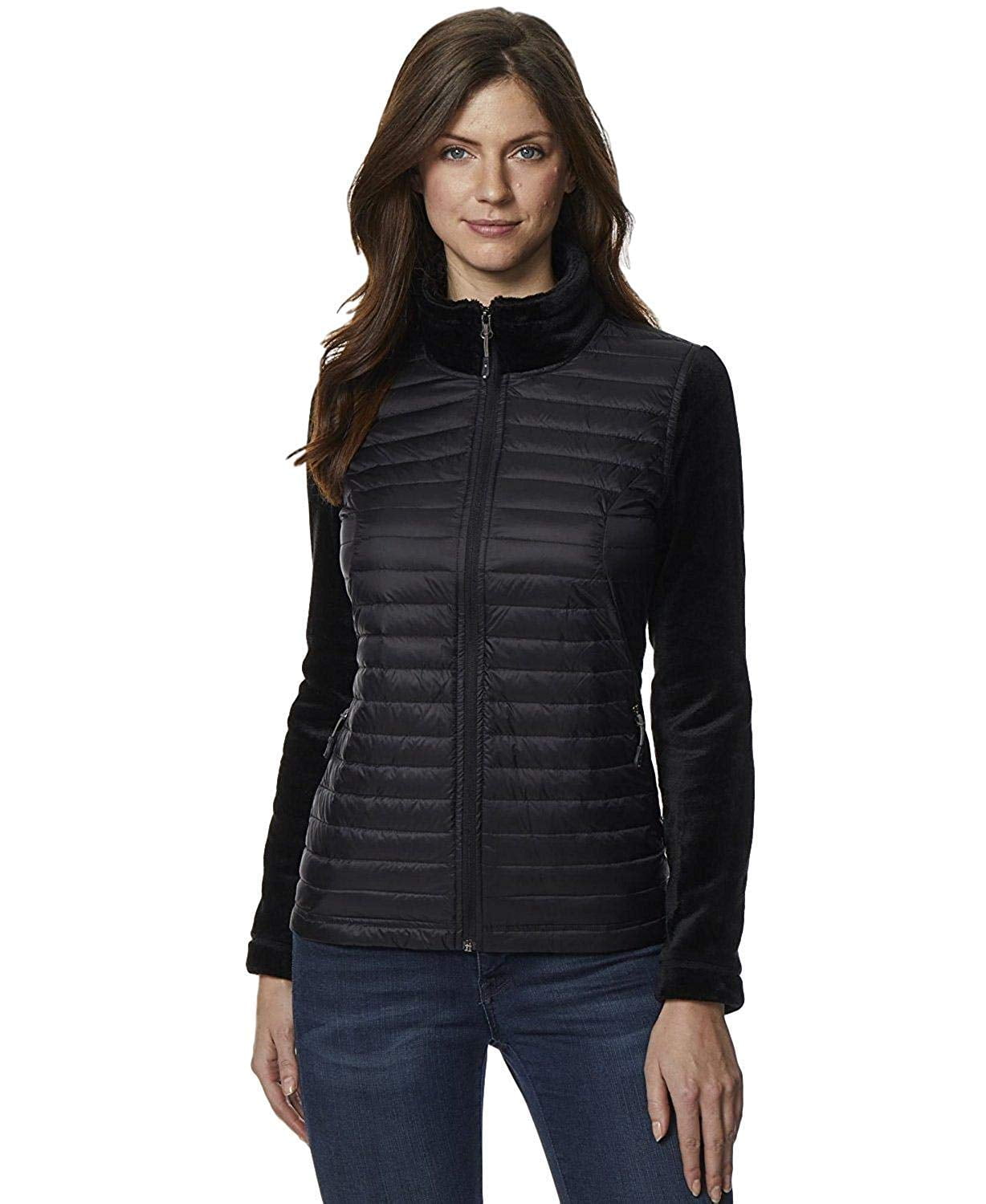 32 Degrees Heat Women Mixed Media Down Jacket 1151877 Black XL ...