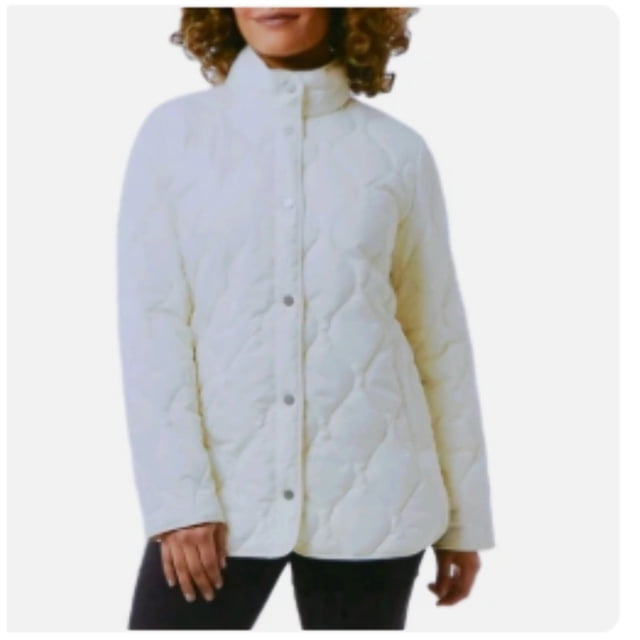 32 Degrees Ladies' Quilted Jacket, White, Small - Walmart Business Supplies