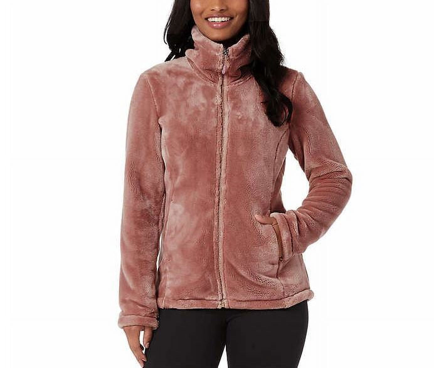 32 Degrees Ladies’ Size Large Plush Zipper Front Jacket, Pink (Deep Blush) - Walmart.com