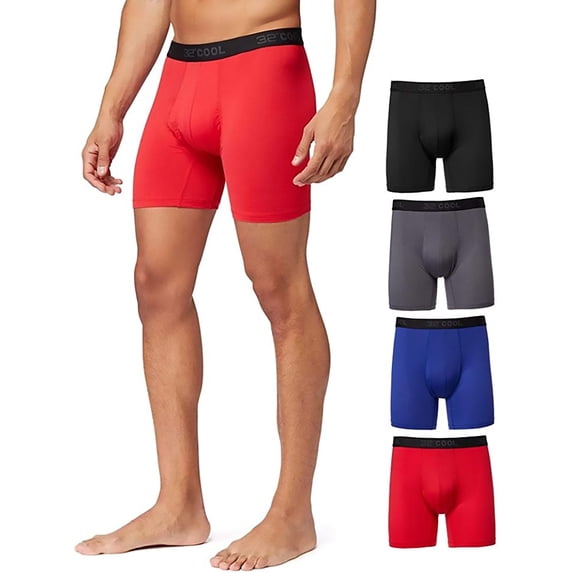 32 Degrees Men's 4-Pack Active Mesh Boxer Brief - Black/Fire Engine ...