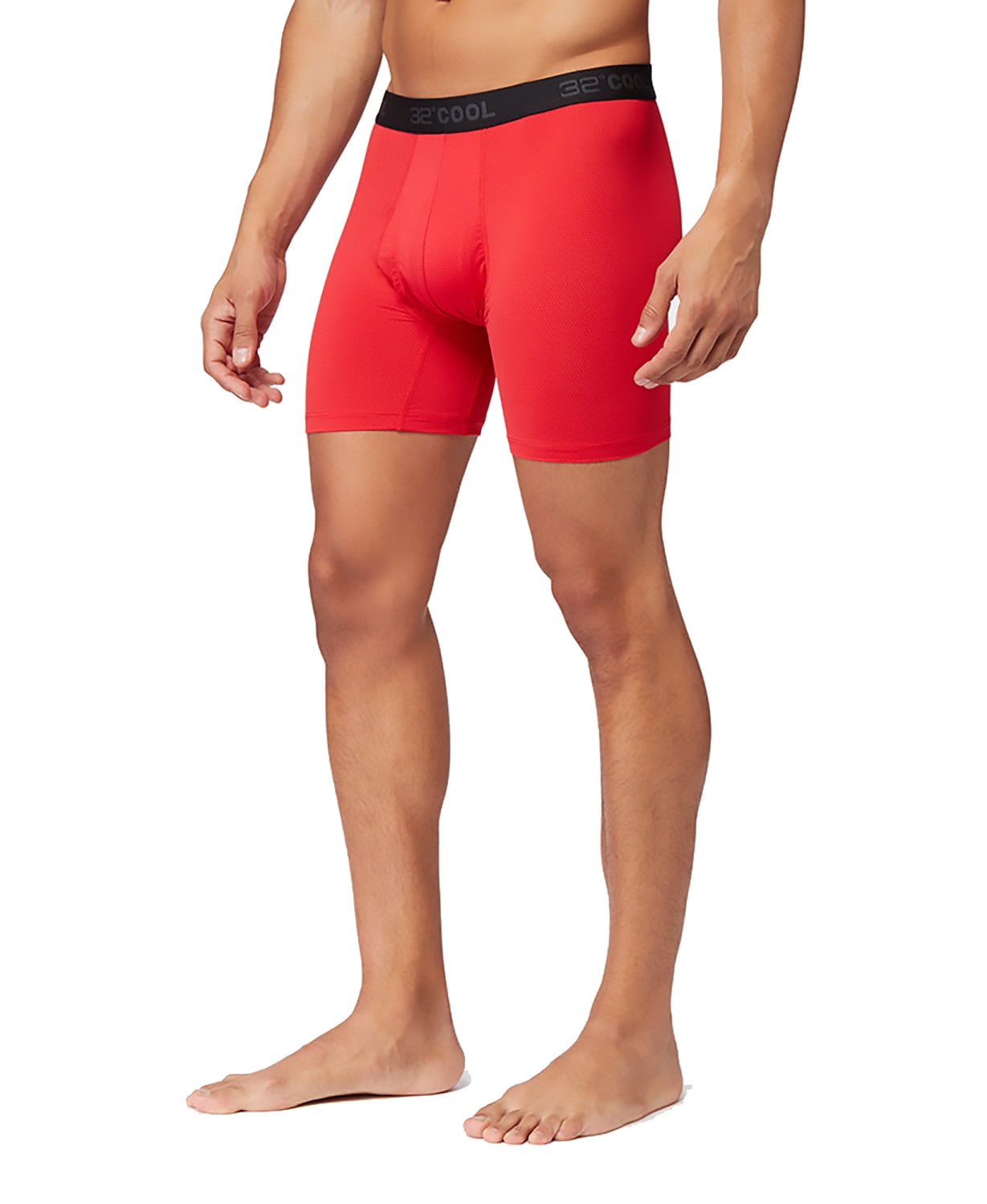 32 Degrees Men's Active Mesh Boxer Brief - Fire Engine - Large ...