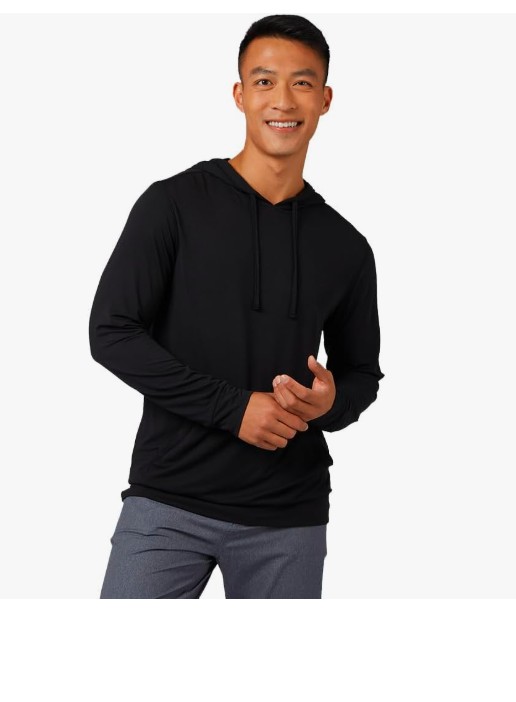 32 Degrees Men's Cool Classic Long Sleeve Hooded T-Shirt | Anti-Odor ...