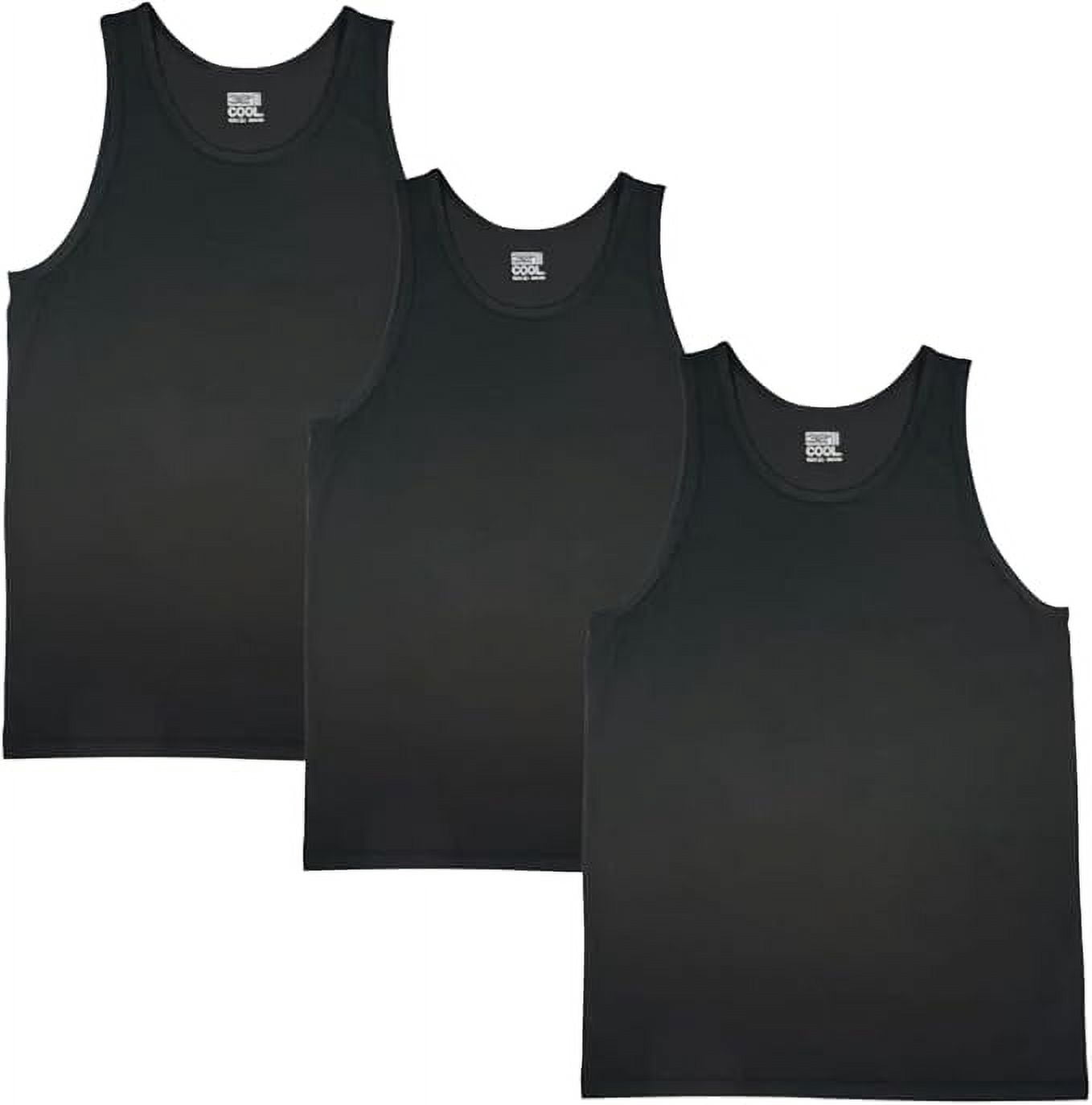 32 Degrees Cool Mens Comfort Mesh Tank Top, 3 Pack (Black, Medium ...