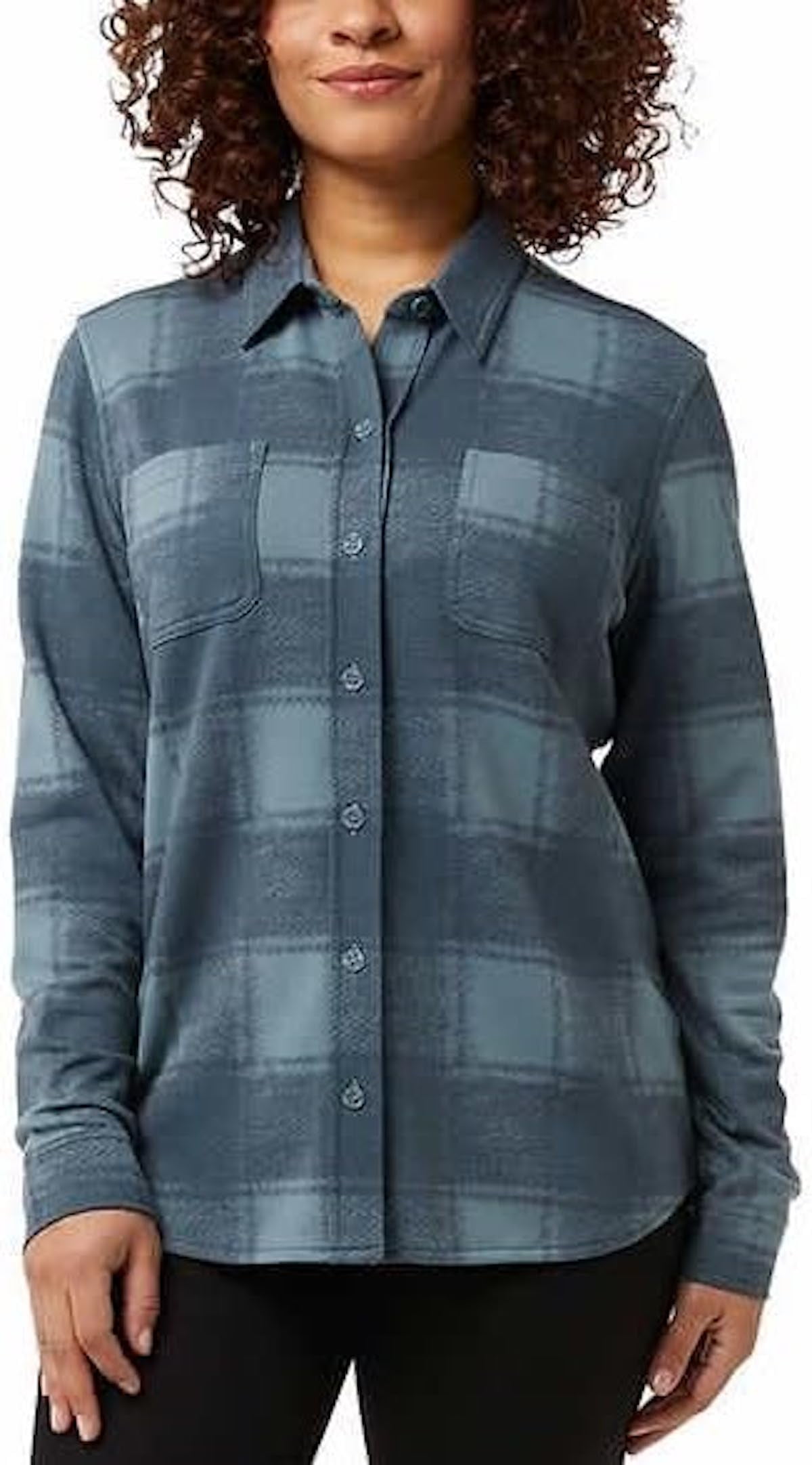 32 Degrees Women's 4-way Stretch Soft Button-Up Shirt-Green / M ...
