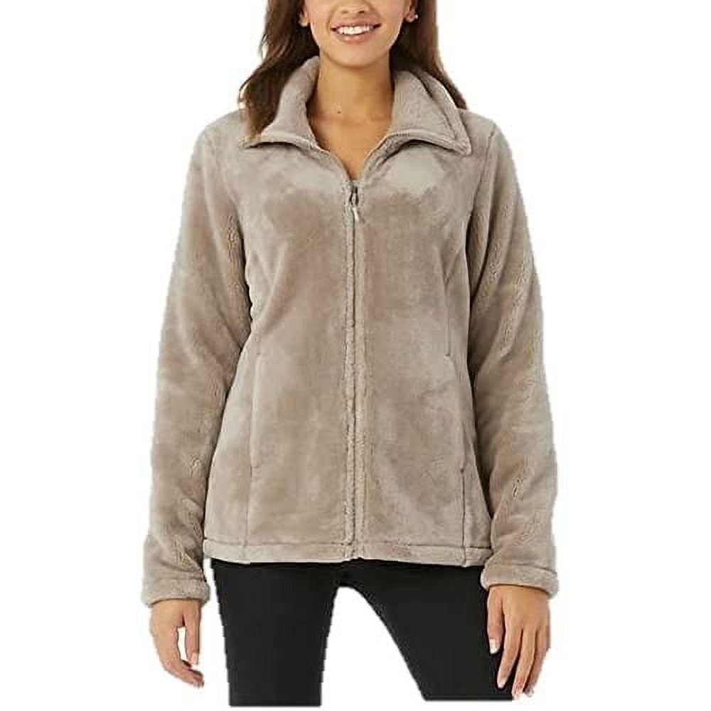 32 Degrees Women's Plush Luxe Fur Super Soft Full Zip Outwear Jacket ...