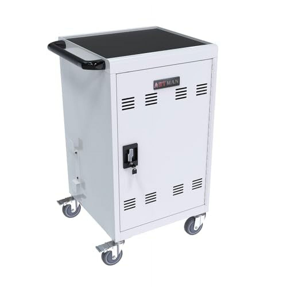 32-Device Mobile Storage Carts with Lock & Key, Universal Wheel Laptop ...