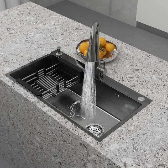 lemontalking 32" Drop In Kitchen Sink Stainless Steel Single Bowl Top ...