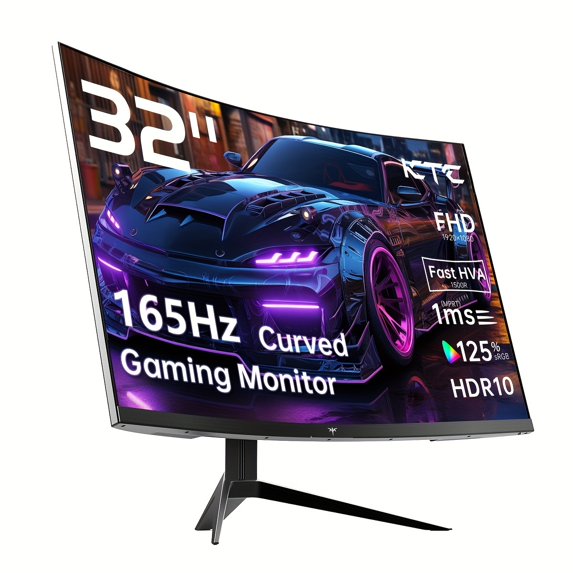 32" FHD 1080P Curved Gaming Monitor - VA 1500R 165Hz 1ms, FreeSync G ...